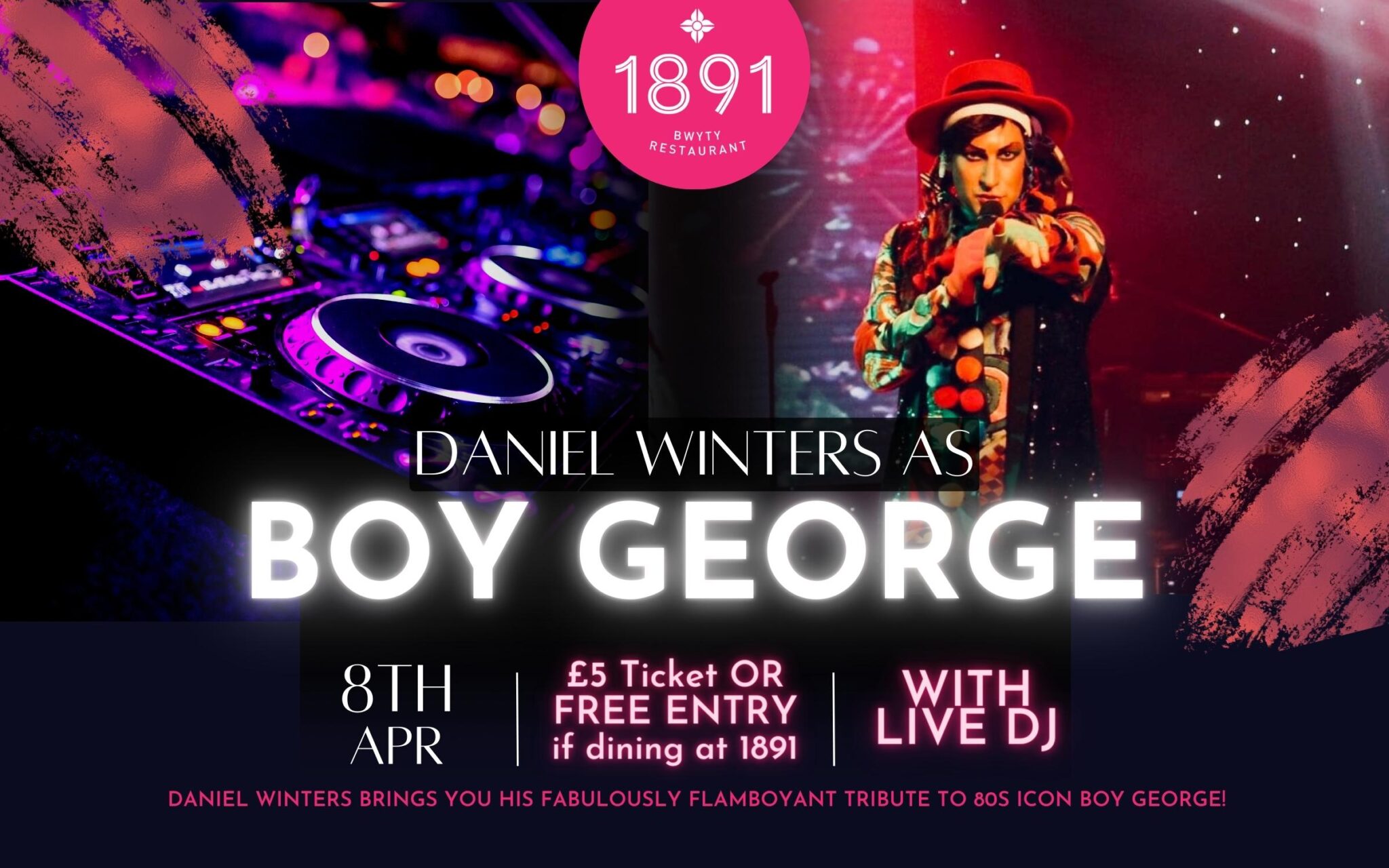 Daniel Winters as BOY GEORGE at 1891 – Rhyl Pavilion