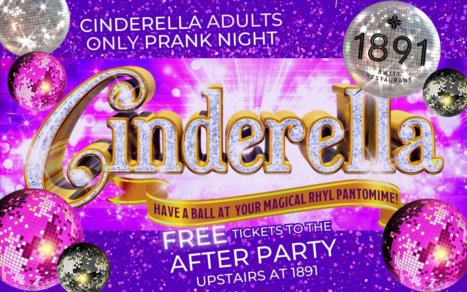 Cinderella Adults Only Panto – Afterparty at 1891 – Rhyl Pavilion